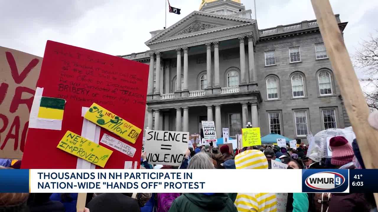 Thousands in New Hampshire participate in nationwide 'Hands Off!' protest