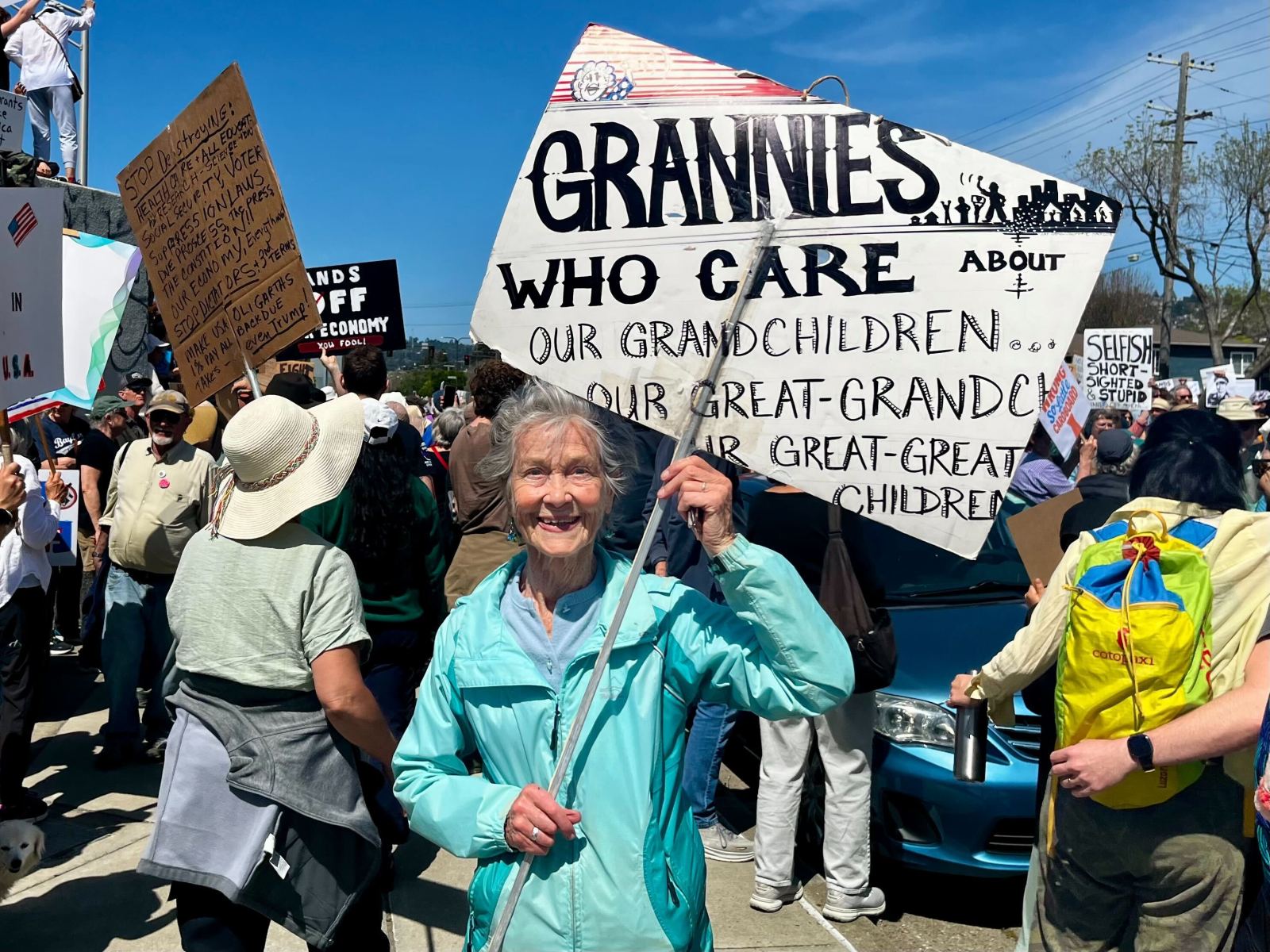 ‘Hands Off!’ protest in Oakland denounces Trump, Musk's power grab