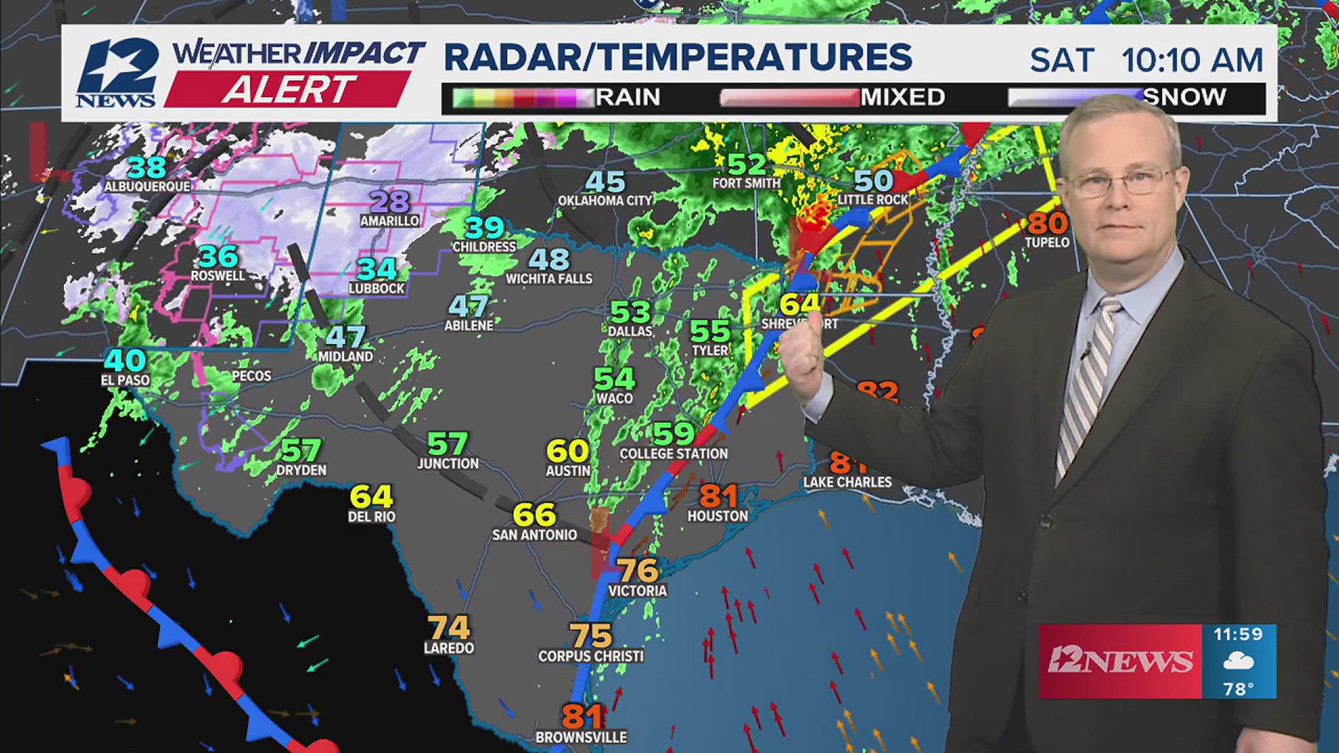 Chief Meteorologist Patrick Vaughn tracks severe thunderstorms expected Saturday afternoon