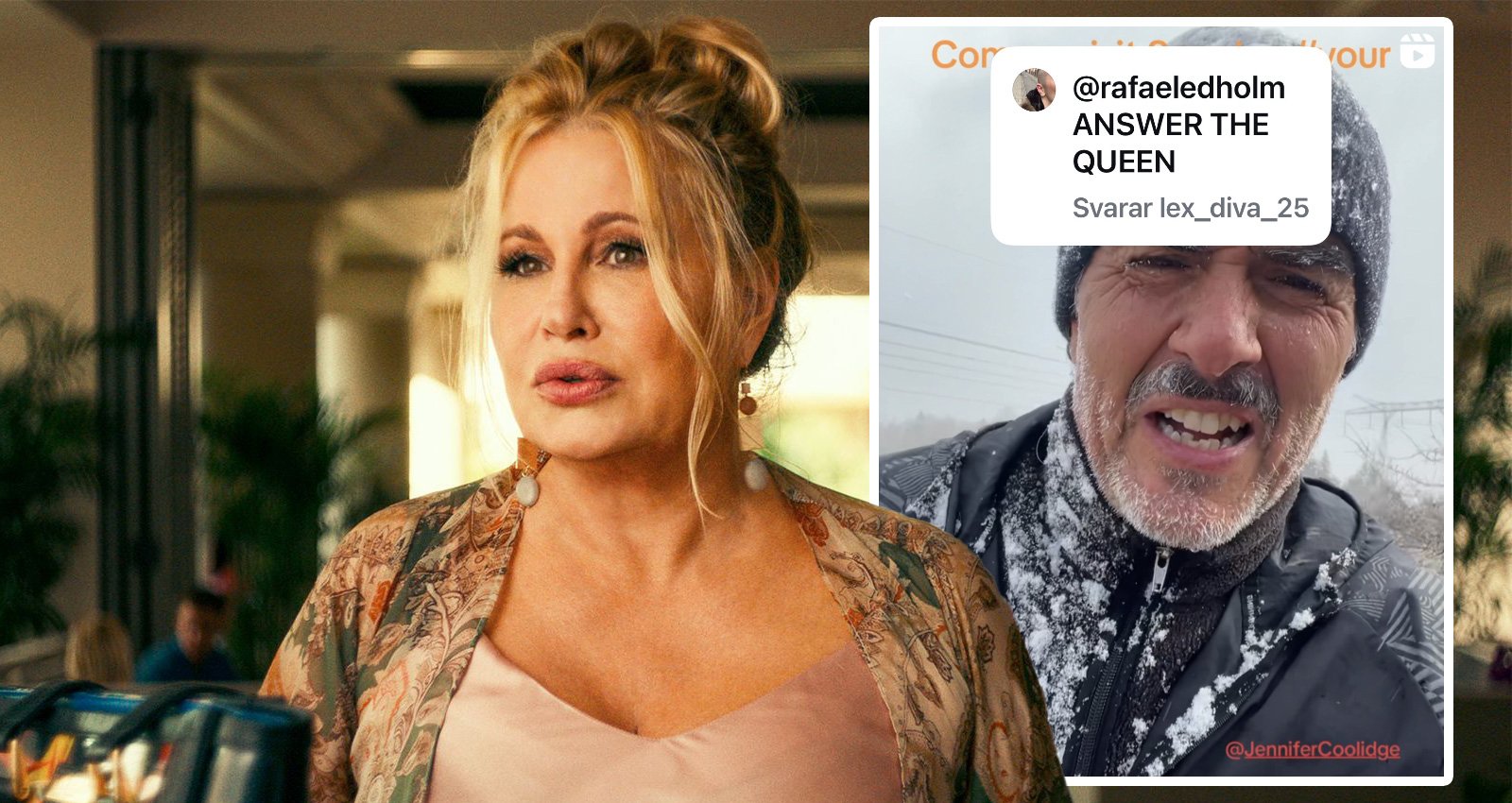 Rafael Edholms svar till Jennifer Coolidge: ”Kom och hälsa på i Sverige!”