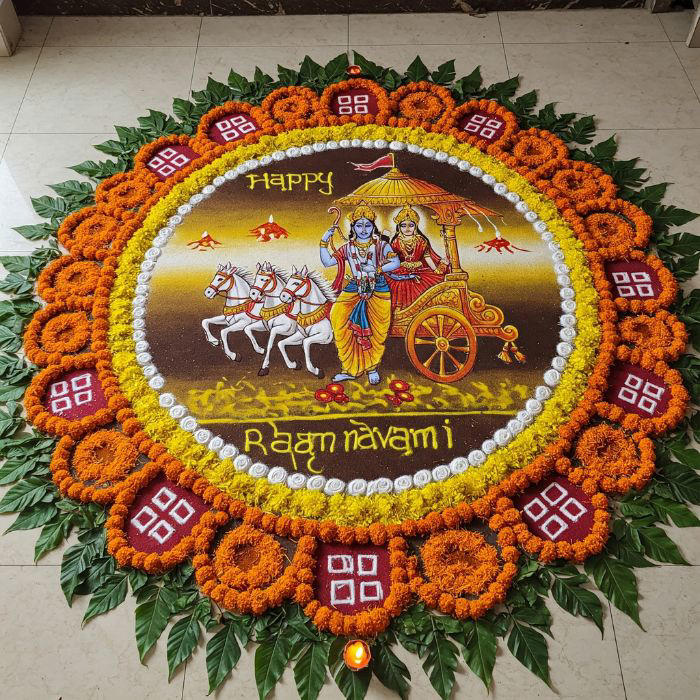 Happy Ram Navami rangoli images 2025: 12 best rangoli with simple, easy ...