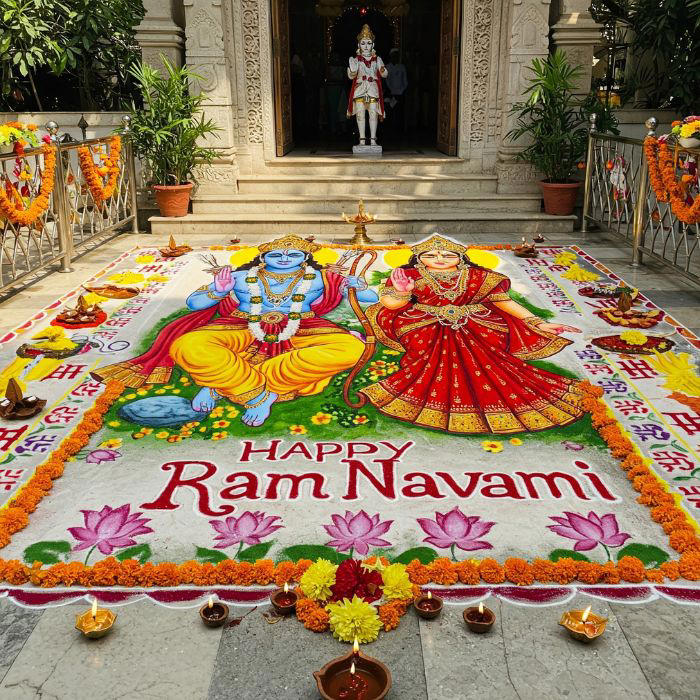 Happy Ram Navami rangoli images 2025: 12 best rangoli with simple, easy ...