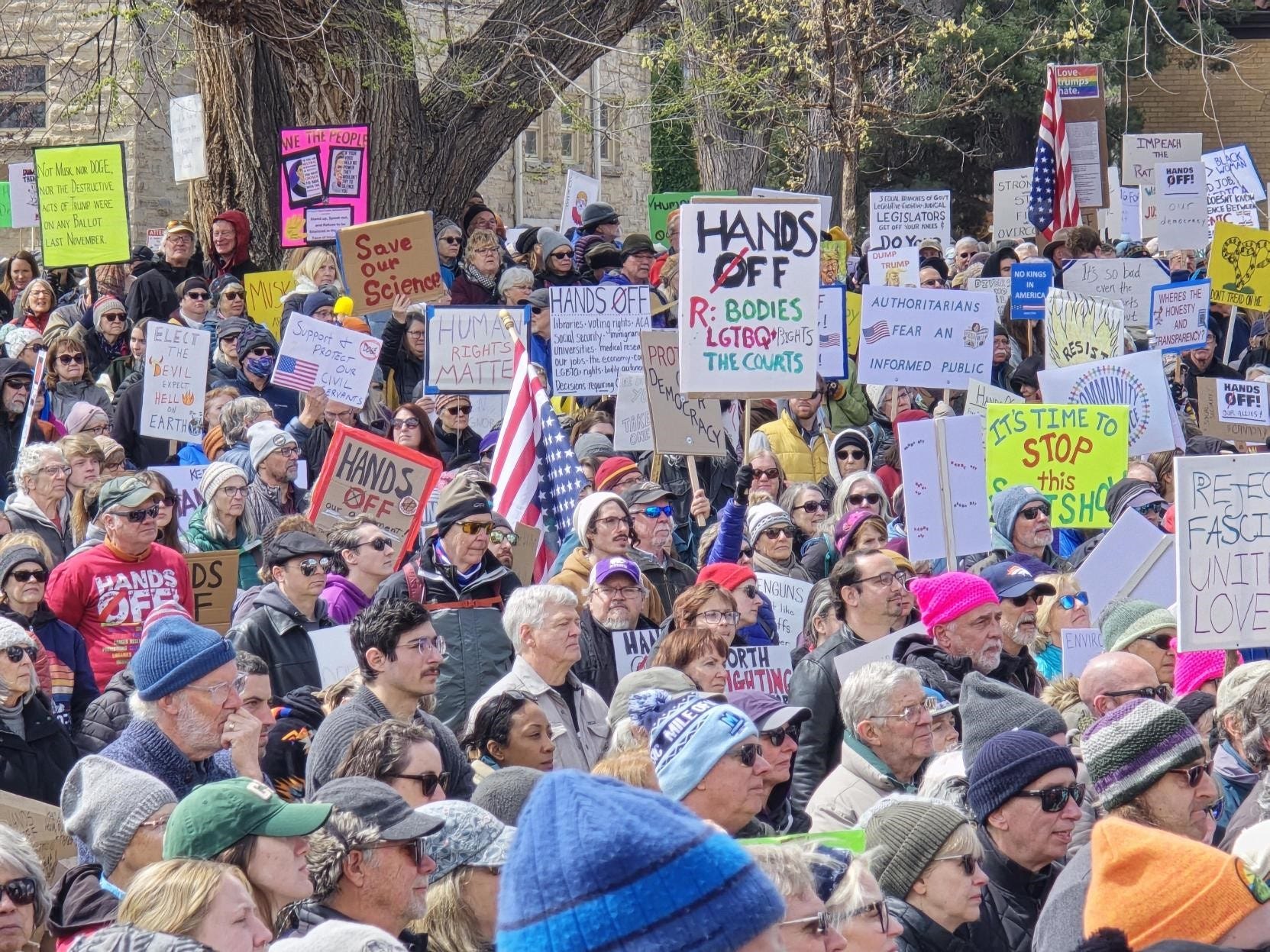 What’s the protest?: Thousands at 'Hands Off!' rally against Trump in ...