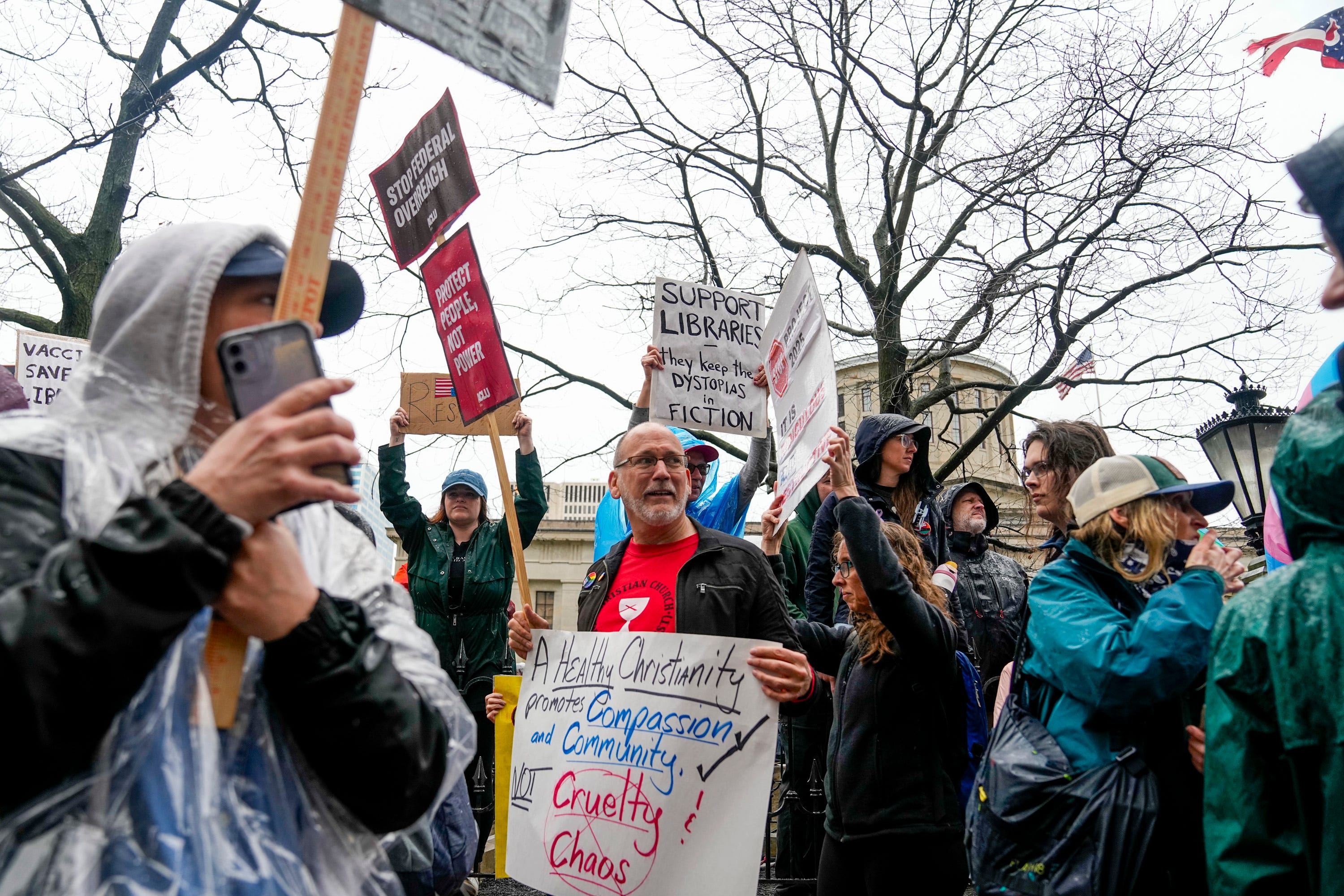 Hands Off protest against Donald Trump, Elon Musk brings thousands to ...