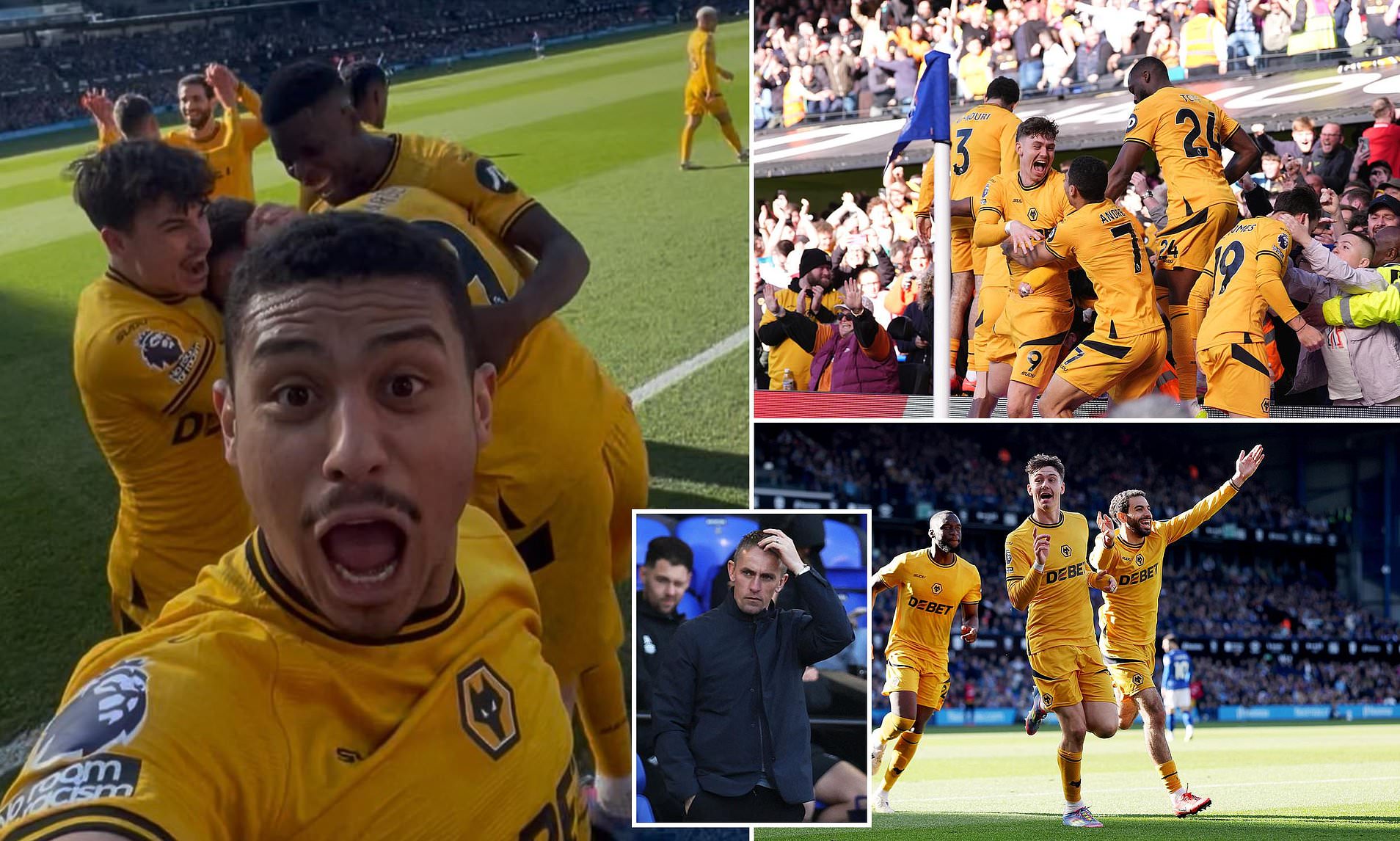 Wolves get survival party started as midfielder Andre nabs fan's phone ...