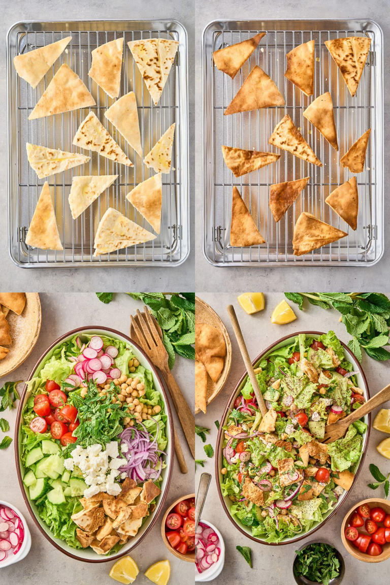 Flavourful Fattoush Salad: Crisp, Colourful, and Bursting with Flavor!