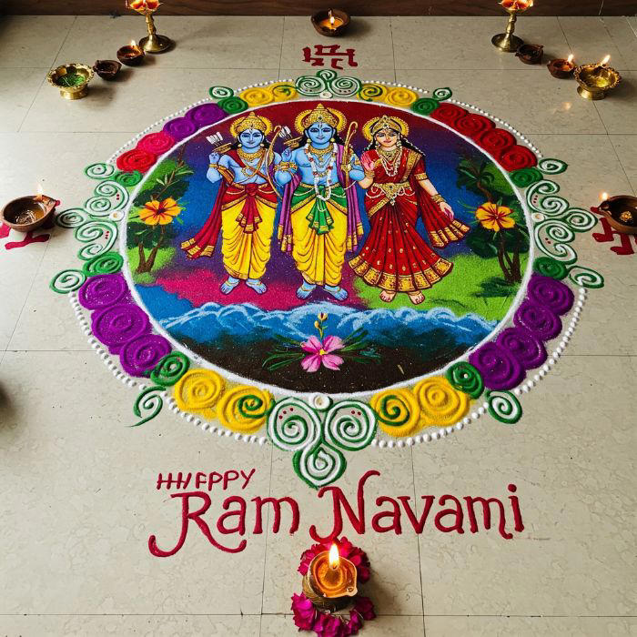 Happy Ram Navami rangoli images 2025: 12 best rangoli with simple, easy ...