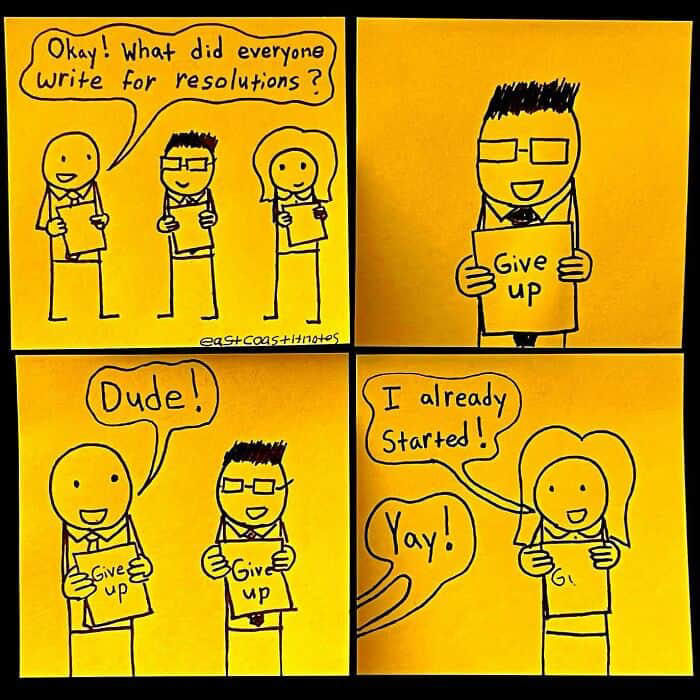 50 Funny And Relatable Post-it Note Comics By Clint Loonier That Nail ...