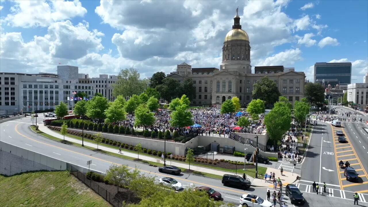 Thousands turn out across Metro Atlanta to protest against presidential ...