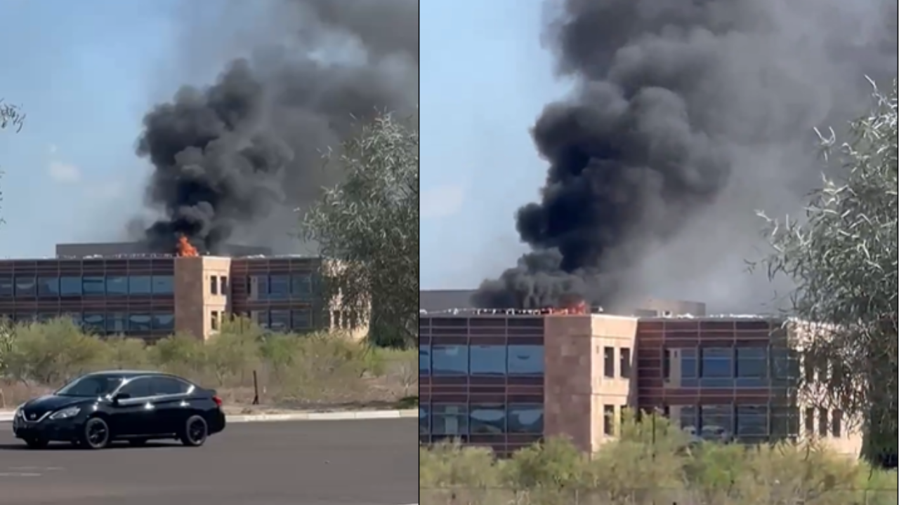 USAA Building In Phoenix, Arizona On Fire, Smoke Visible From Afar | Videos