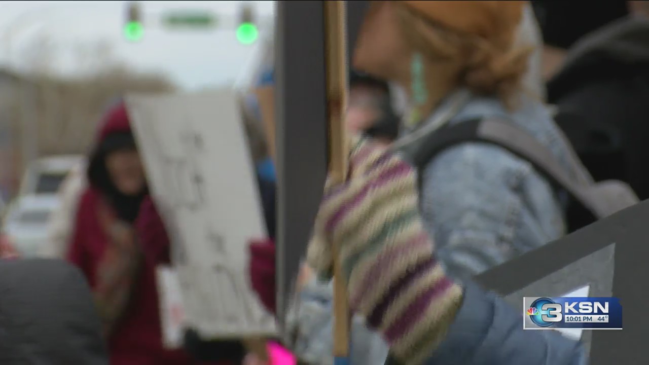 Wichita streets lined with protesters for nationwide "Hands Off" movement