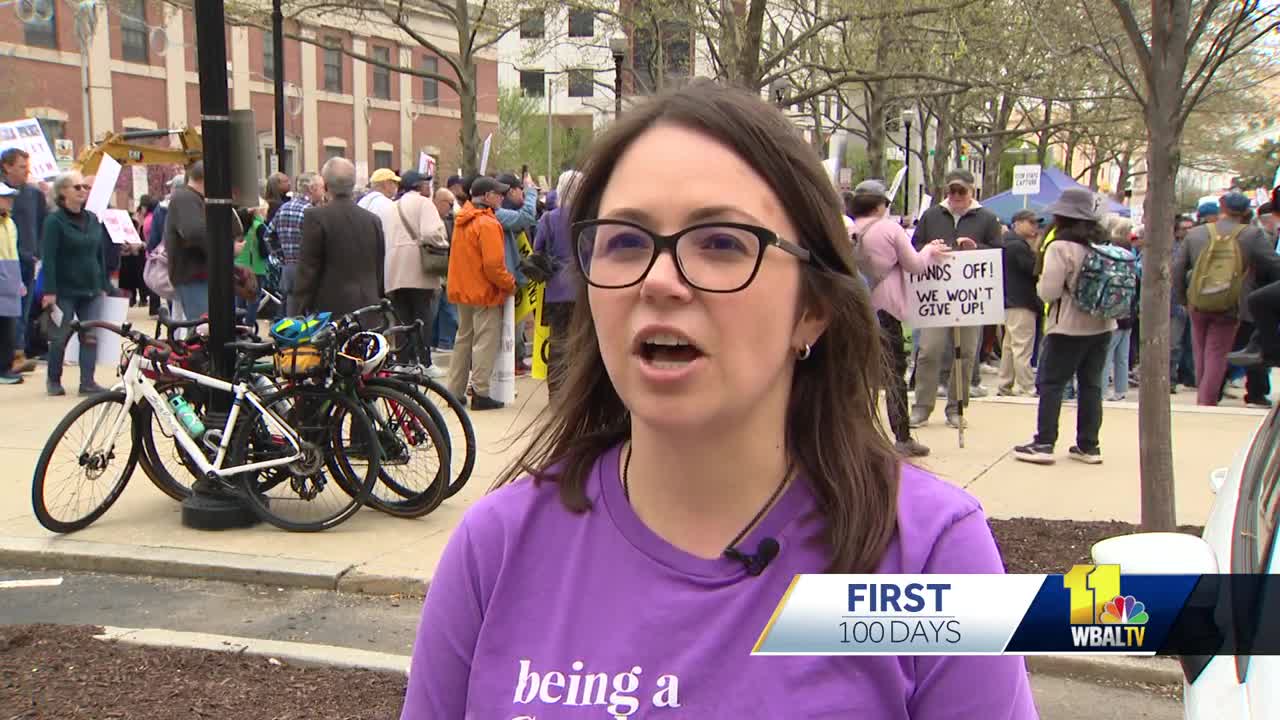 Thousands of protestors gather outside of Baltimore City Hall for Hands ...