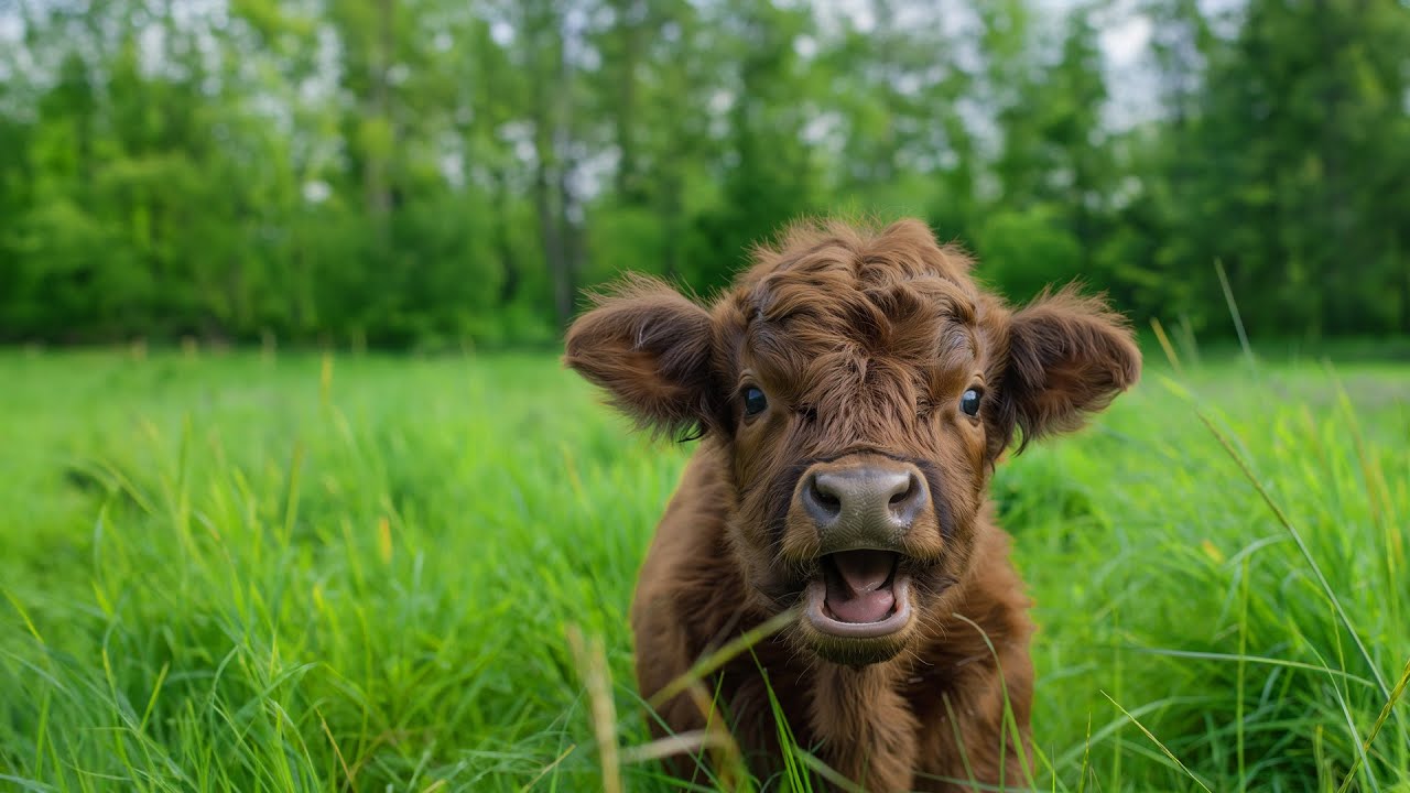 How calves reacted to fresh grass for the very first time