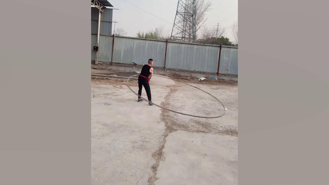 Martial artist's giant hula record bid with steel hoop