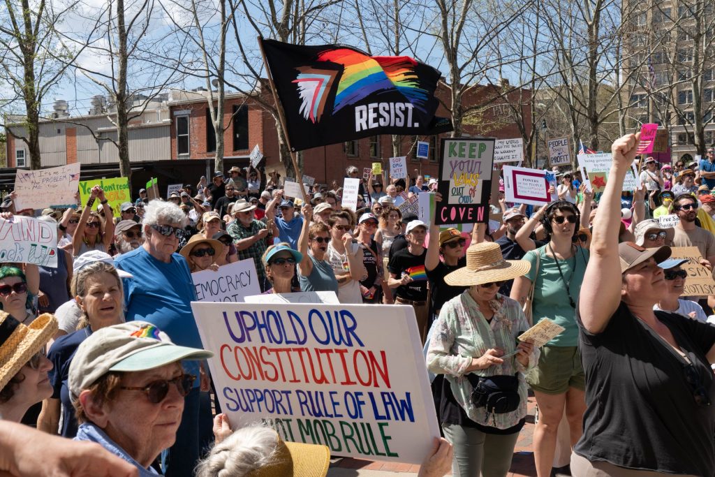 Thousands crowd into Asheville’s Pack Square to protest President Trump ...