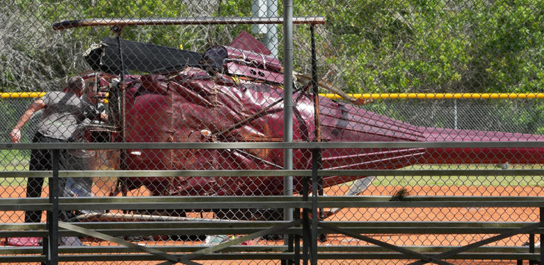 Helicopter crash-lands on baseball field in Rockledge