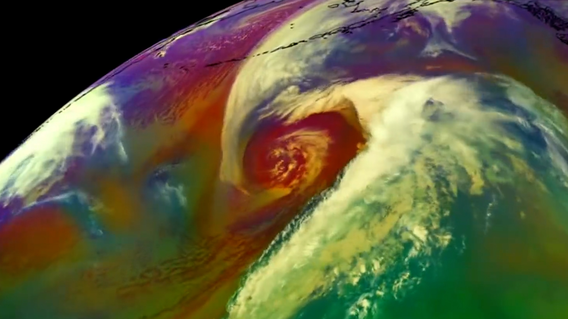 Satellite imagery shows "mesmerizing evolution of a mid-latitude cyclone"