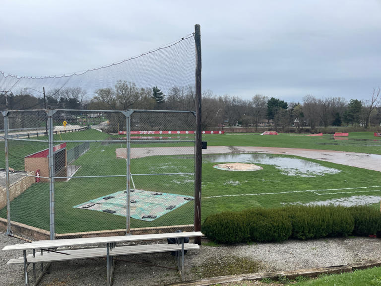 Flooded field: Canton South High School baseball stadium hit by severe ...