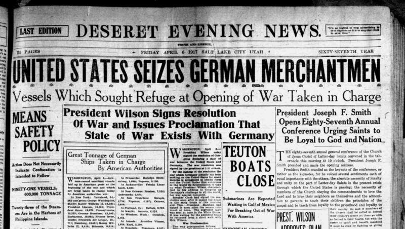 Deseret News archives: After robust debate, U.S. entered World War I
