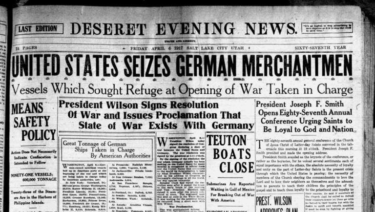 Deseret News archives: After robust debate, U.S. entered World War I