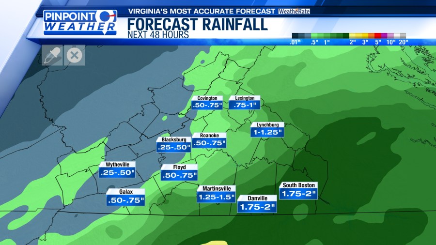Pinpoint Weather: Rain tonight ahead of cold temperatures by mid-week
