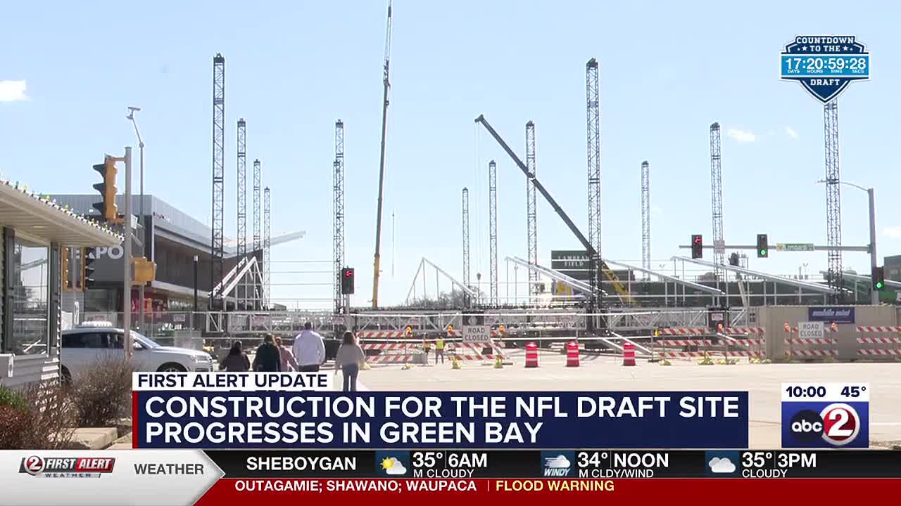 Construction on NFL Draft stage progressing in Titletown