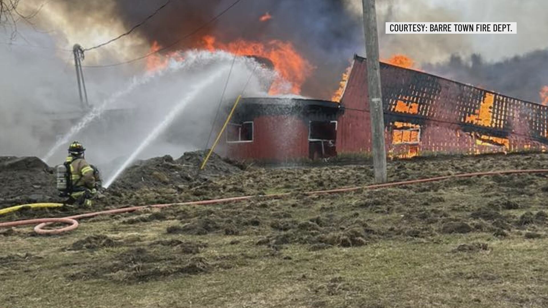 Barre Town barn destroyed by fire