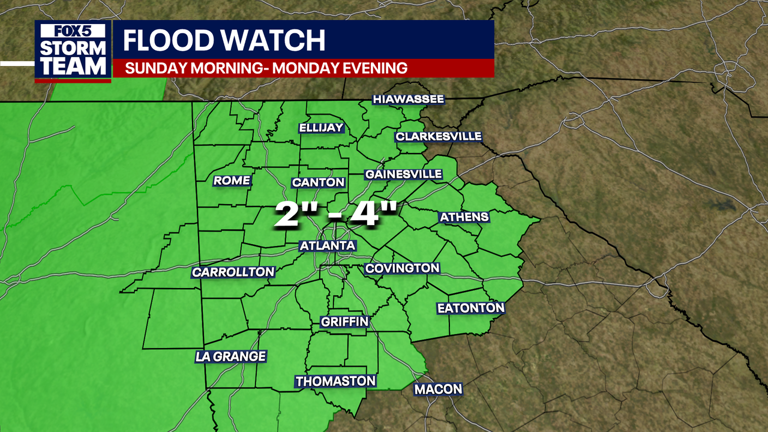 Flooding on the way for metro Atlanta; tornado watch issued