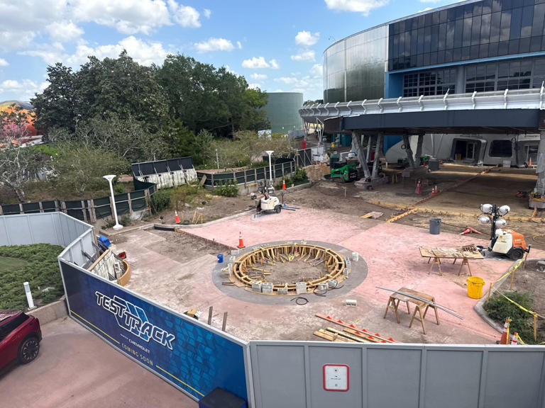 Giant Hole Now Filled and New Concrete Laid at Test Track in EPCOT