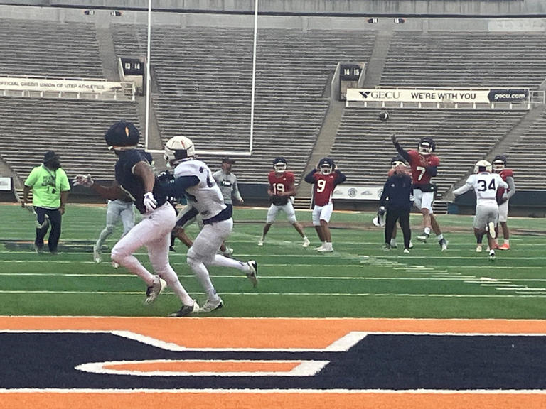 UTEP Miners 1st spring scrimmage: QB Skyler Locklear, running backs ...