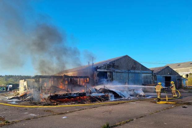 Derelict building destroyed after fire breaks out
