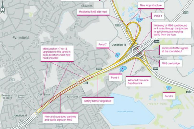 The massive motorway changes at Simister Island which would alter ...