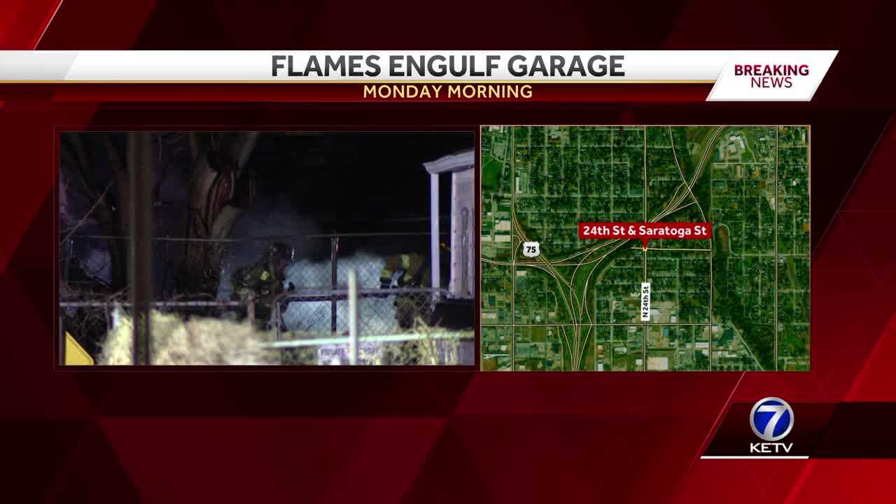 Garage fire knocked down after flames burn it to the ground