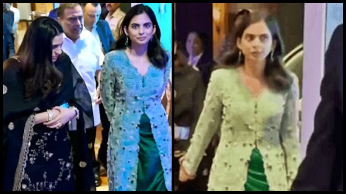 Isha Ambani leads the glam game with Shloka at Mukesh Ambani’s side