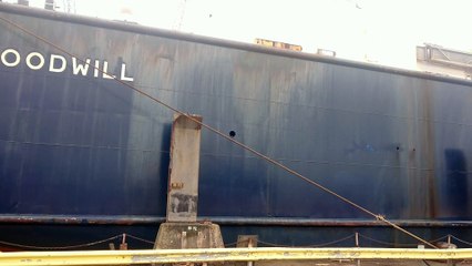 MV Commodore Goodwill in Portsmouth port after sailing for the last time