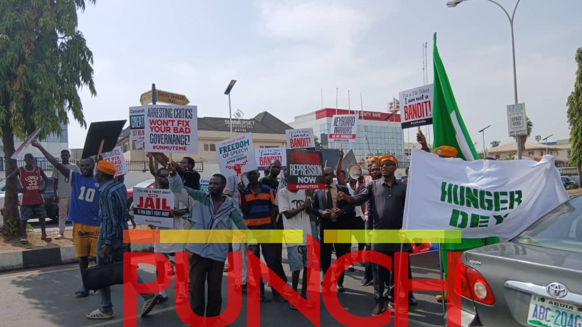 PHOTOS: Protest begins in Abuja over cybercrime act, hardship, others