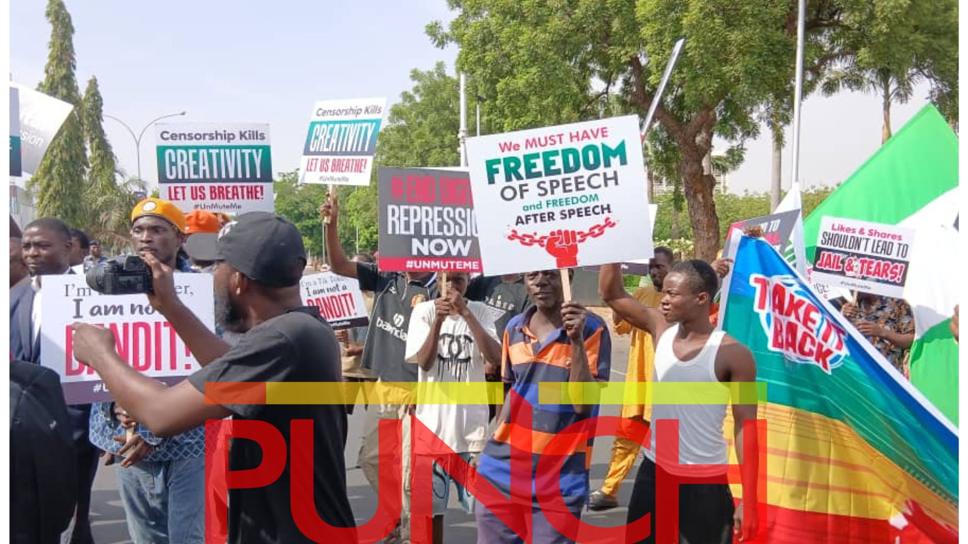 PHOTOS: Protest begins in Abuja over cybercrime act, hardship, others