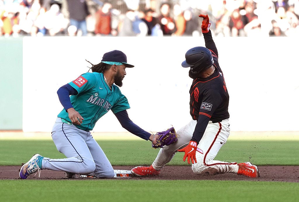 The Giants are stealing bases and that is pretty cool