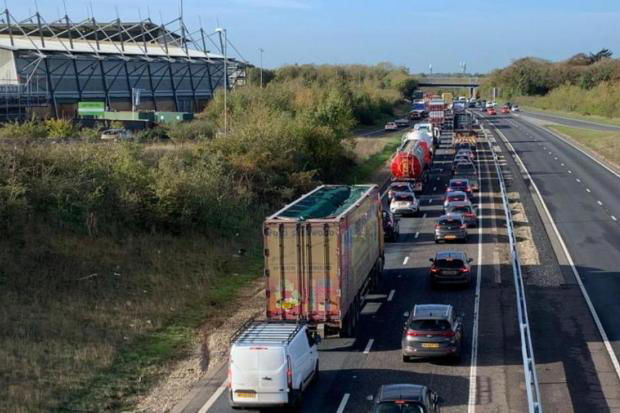 A12: Earlier crash still causing long delays with one lane closed