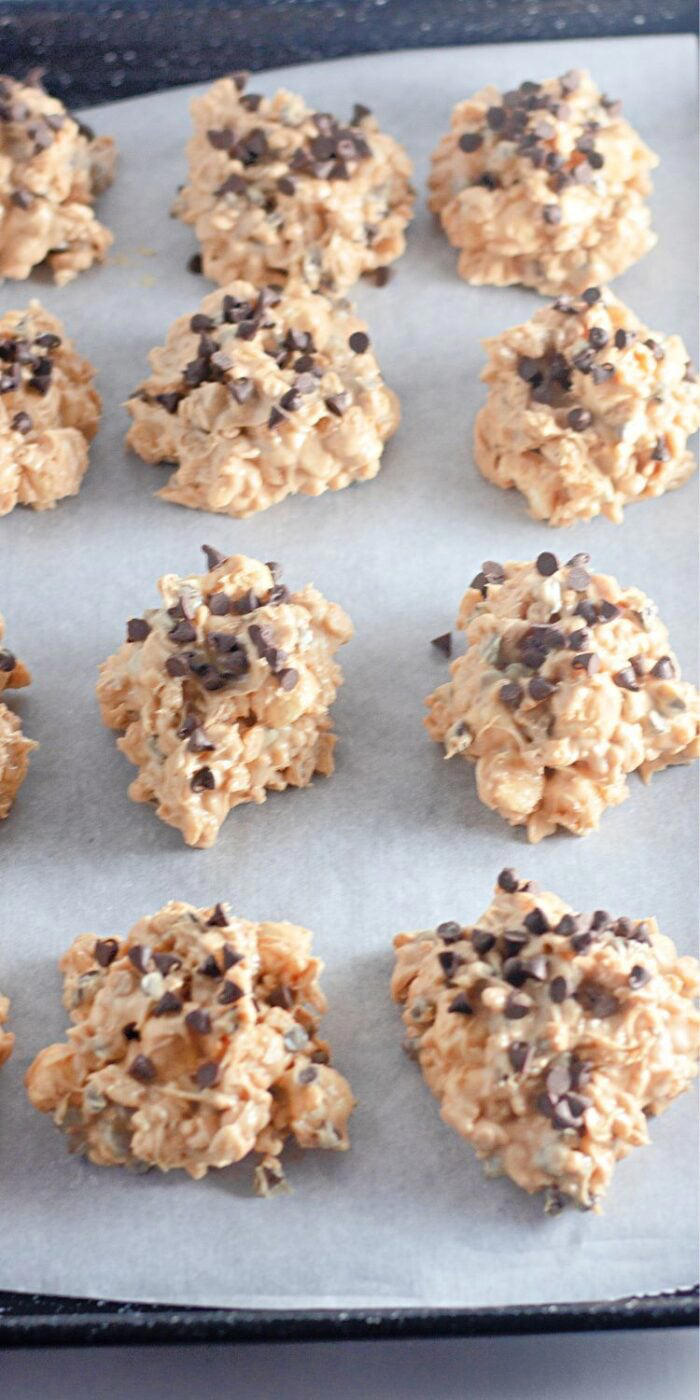 No-Bake Avalanche Cookies with White Chocolate & Peanut Butter