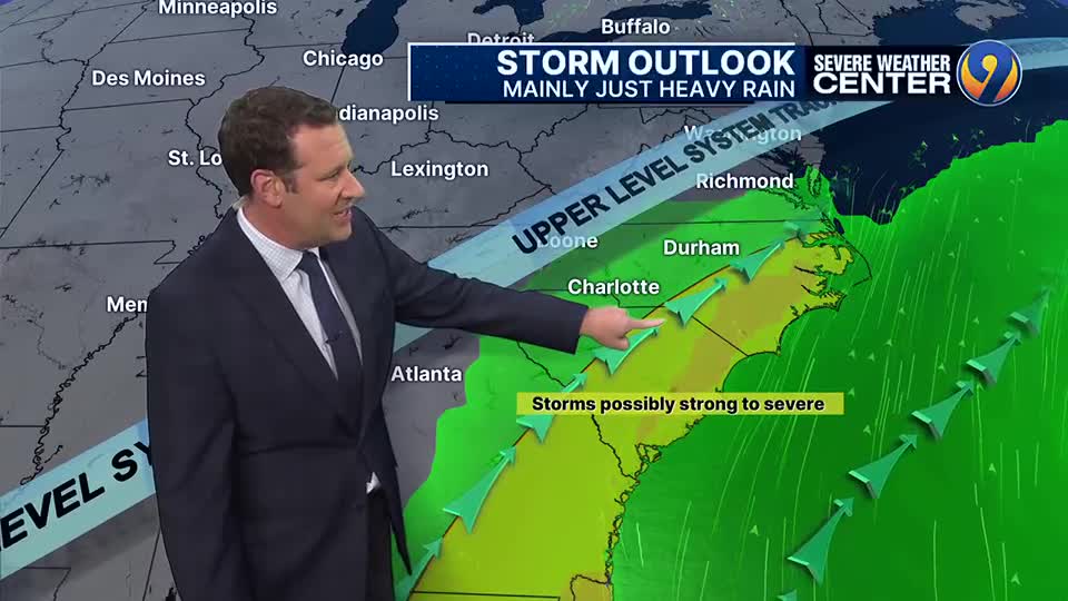 FORECAST: Heavy rain, with low risk for stronger storms