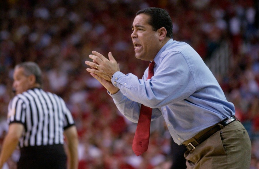 Houston basketball coach Kelvin Sampson, a North Carolina native, looks ...