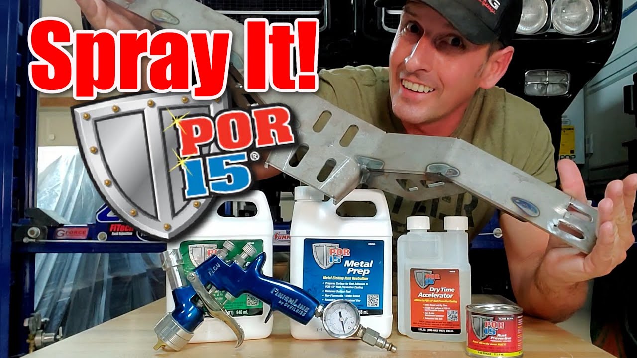Part 3 of 4, Frame Brace install - How to Spray POR 15 with a HVLP Gun.