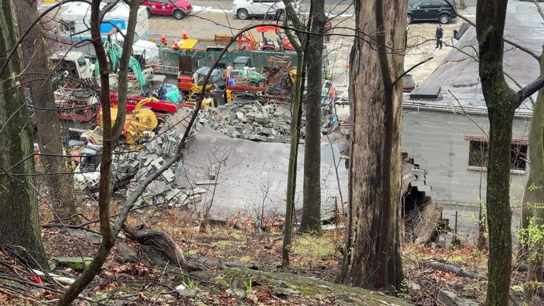 Large boulder causes Yonkers building collapse on Saw Mill River Road