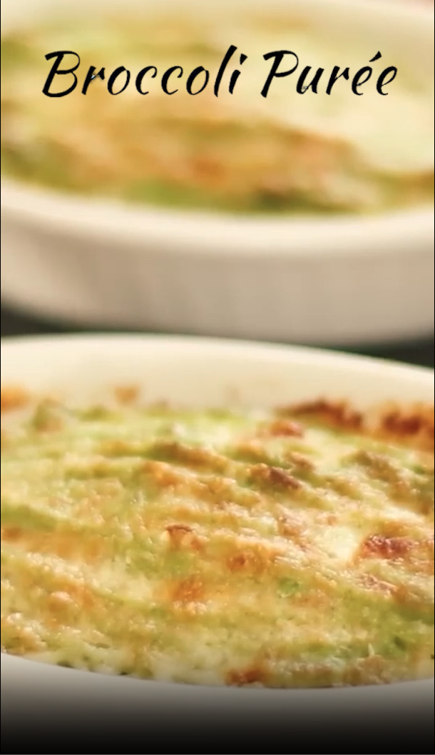 Broccoli Puree with a Cheesy Top