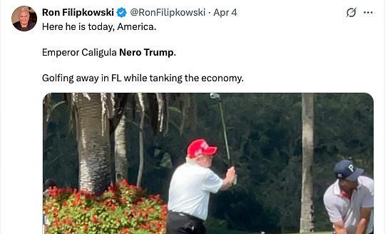 Trump compared to Emperor Nero for 'fiddling while Rome burns'