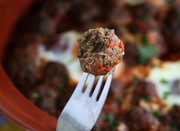 Kefta tagine (ground beef meatballs with spices and herbs)