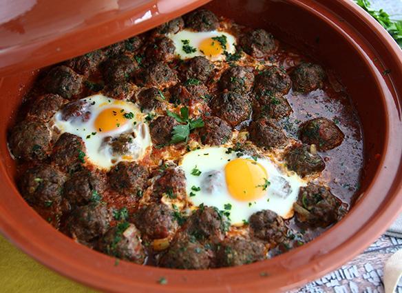 Kefta tagine (ground beef meatballs with spices and herbs)