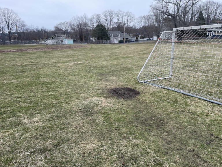 Sinkhole, 3 to 4 feet deep, forms in Maine baseball field