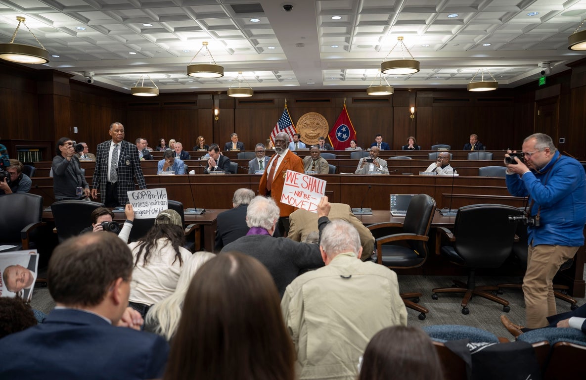 Protestors pray as Tennessee committee advances bill to deny education ...